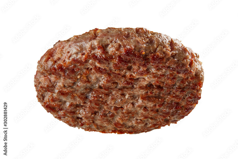 Hamburger patty isolated on white Stock Photo | Adobe Stock