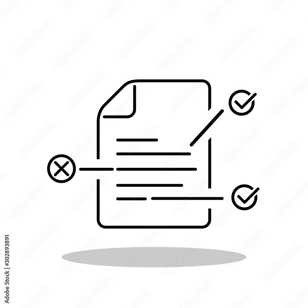 Contract terms and conditions outline icon in flat style. Assignment ...