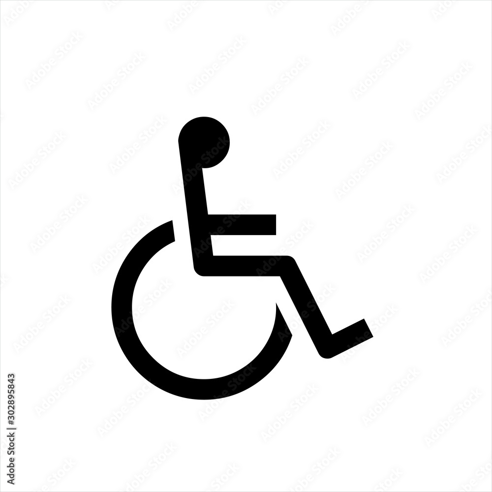 Disabled icon in trendy flat style isolated on background. Disabled ...