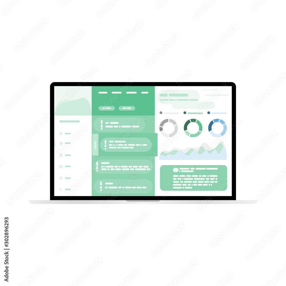 Web Design. Website template for laptop. Elements for laptop and web ...
