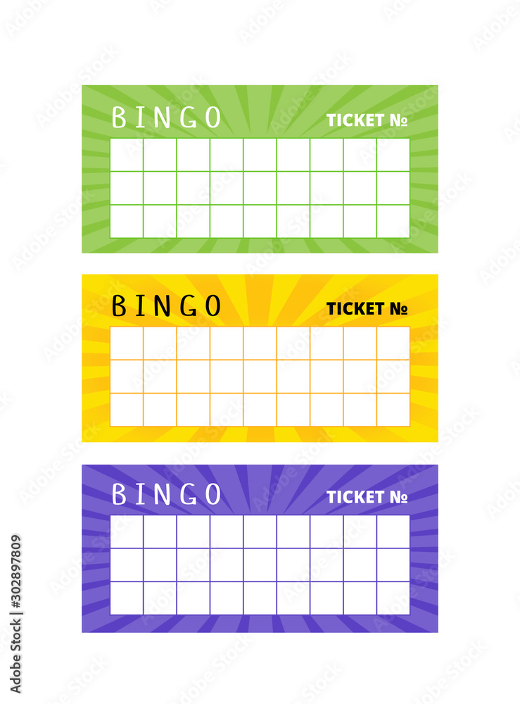 British bingo cards for party with place for numbers. Vector lottery ...