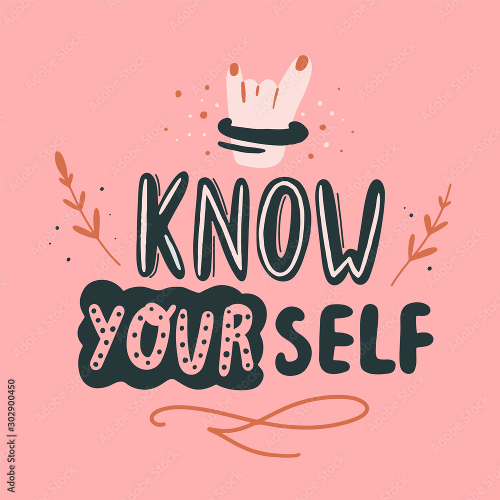 Know yourself poster quote. Motivational success concept, decorative ...