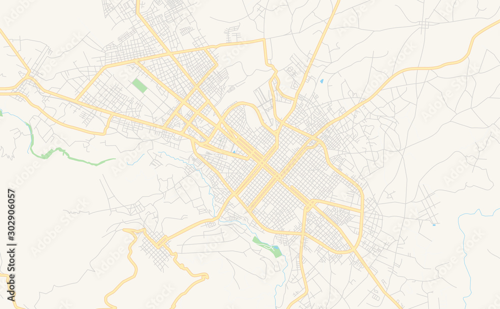 Printable street map of Riobamba, Ecuador Stock Vector | Adobe Stock