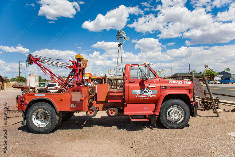 old tow truck at historic route 66 in Seligman Stock Photo | Adobe Stock