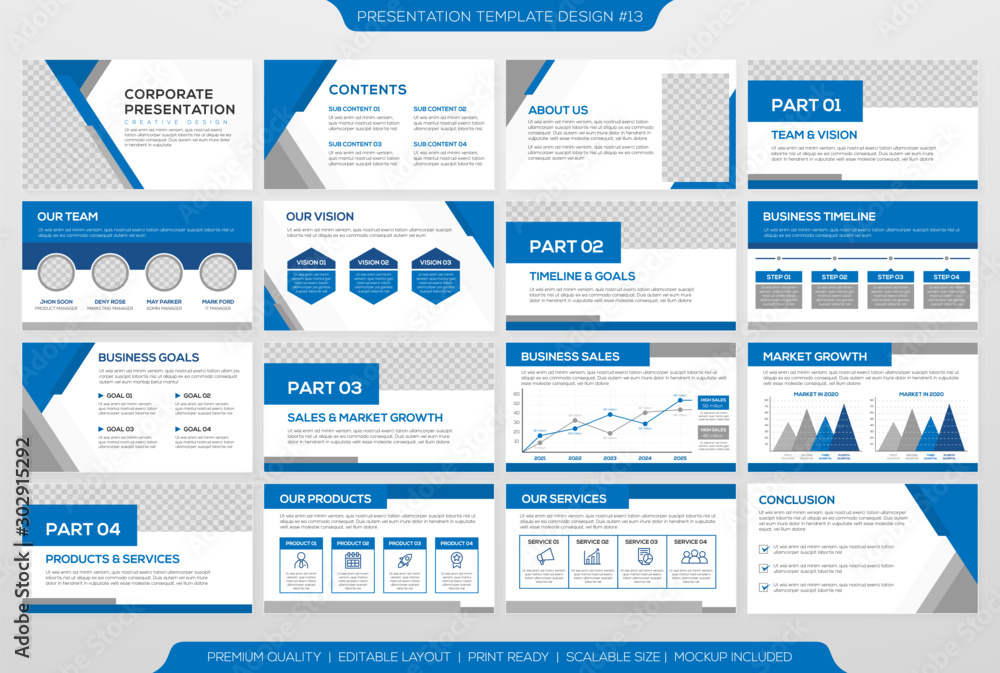 set of presentation template design with modern and minimalist layout ...