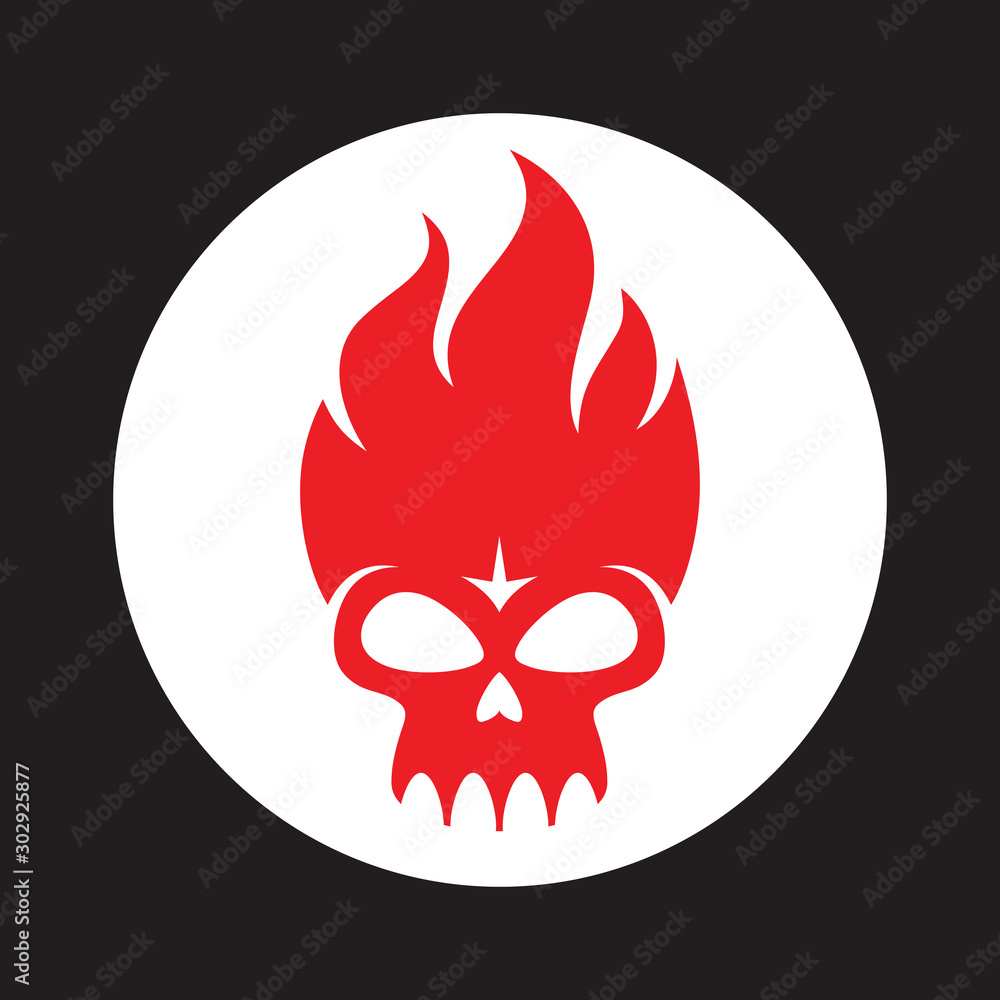 Red Fire Skull Logo