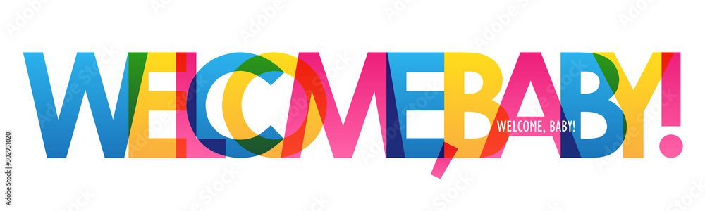 WELCOME, BABY! colorful vector typography banner Stock Vector | Adobe Stock