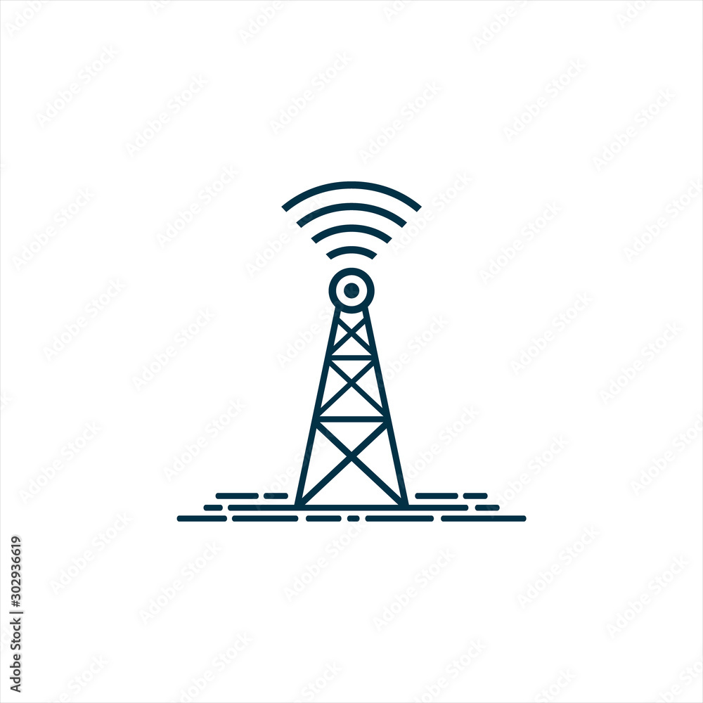 Tower signal icon template. Radio antenna. Broadcasting tower ...