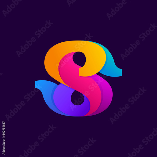 Overlapping gradients letter S logo design idea. Stock Vector | Adobe Stock