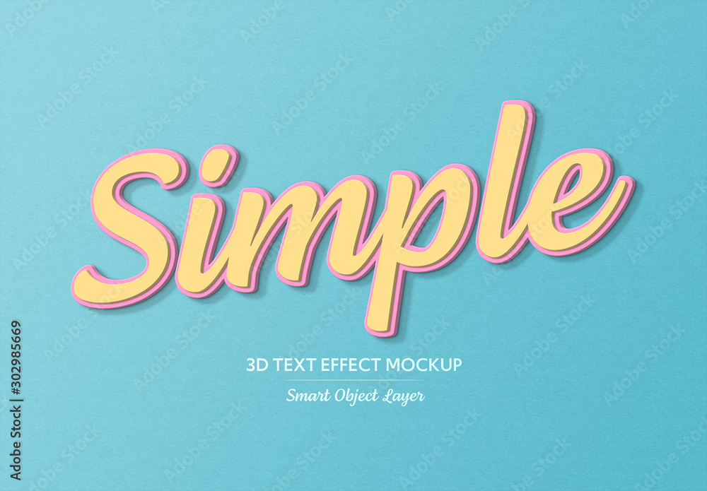 Simple 3D Text Effect with Border Stock Template | Adobe Stock