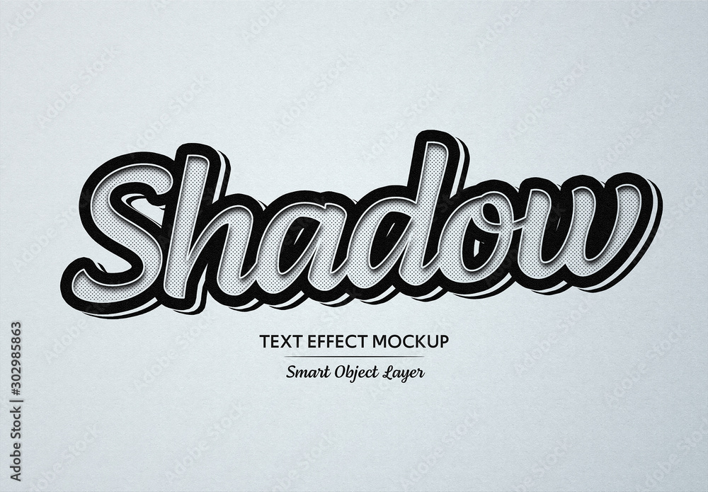 Black Pop Art Shadow Text Effect Stock Template | Adobe Stock