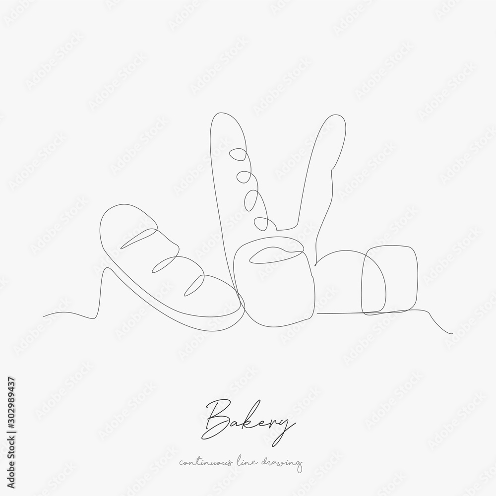 continuous line drawing. bakery. simple vector illustration. bakery ...