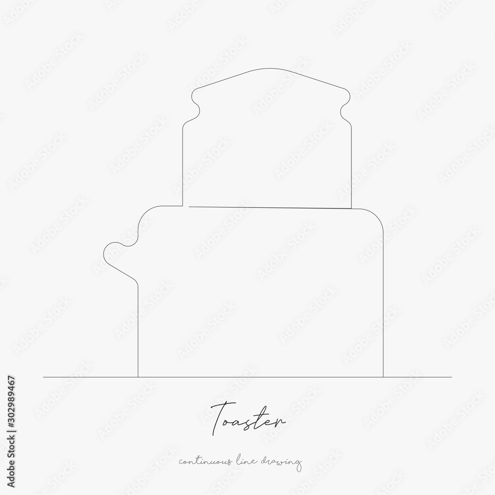 continuous line drawing. toaster. simple vector illustration. toaster ...