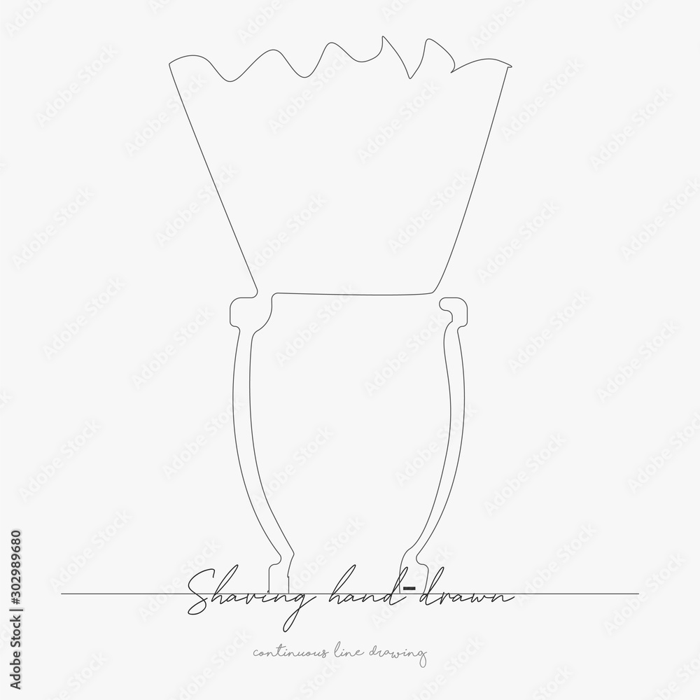 continuous line drawing. shaving hand-drawn. simple vector illustration ...
