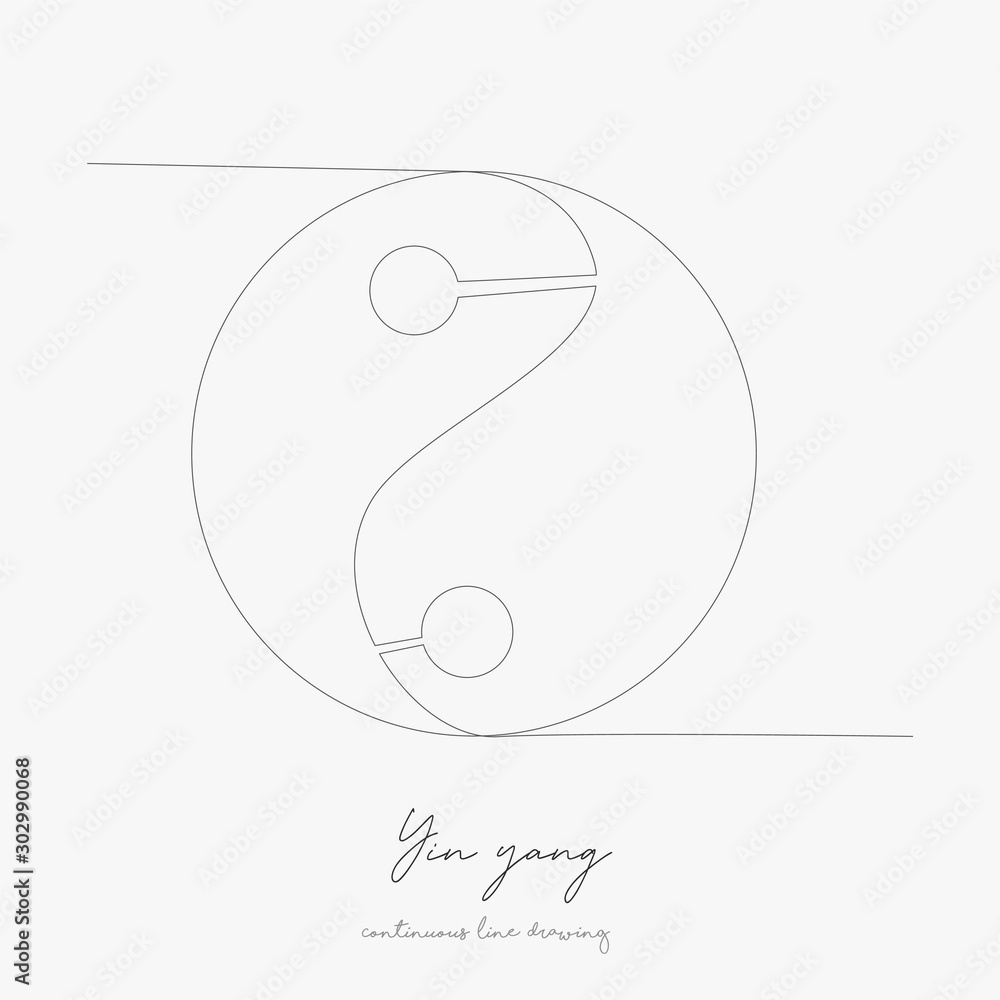 continuous line drawing. yin yang. simple vector illustration. yin yang ...