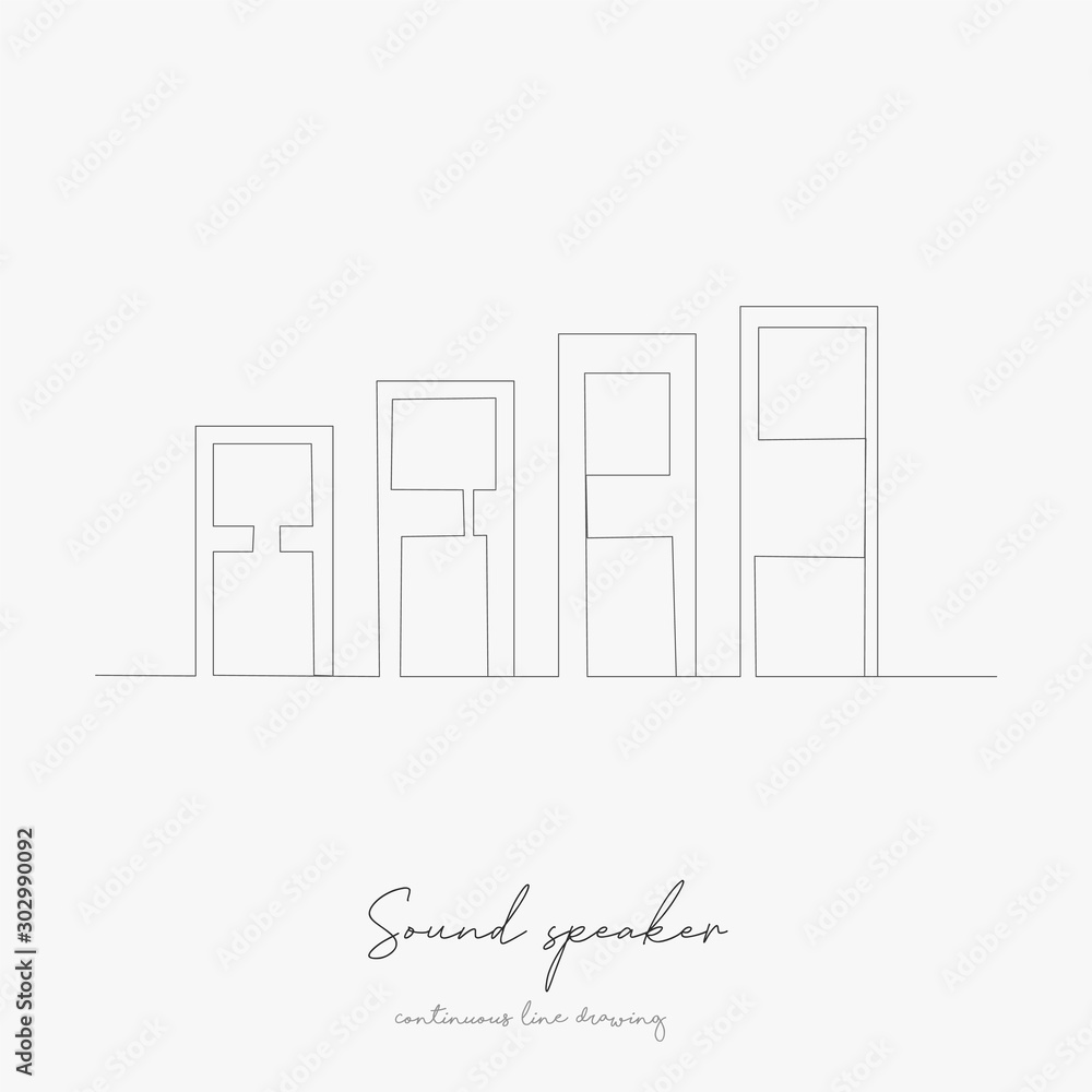 continuous line drawing. sound speaker. simple vector illustration ...
