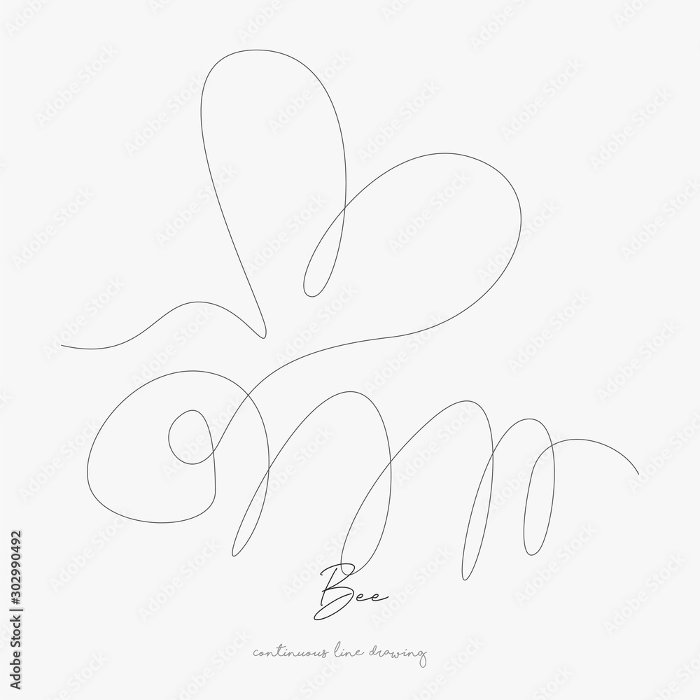 continuous line drawing. bee. simple vector illustration. bee concept ...