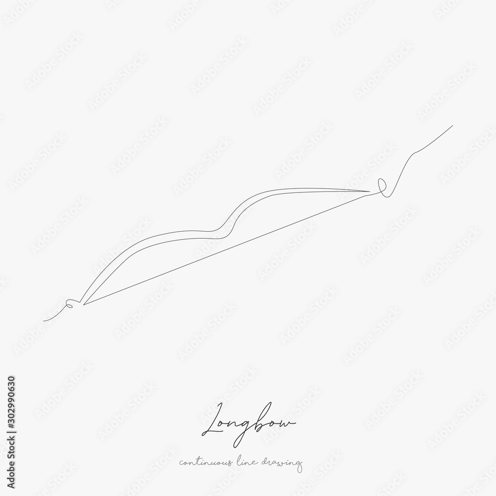 continuous line drawing. longbow. simple vector illustration. longbow ...
