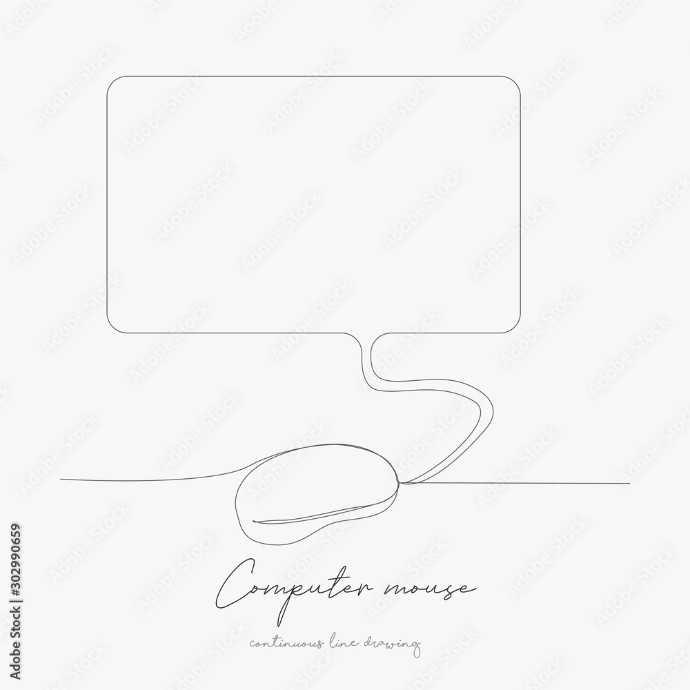 continuous line drawing. computer mouse. simple vector illustration ...