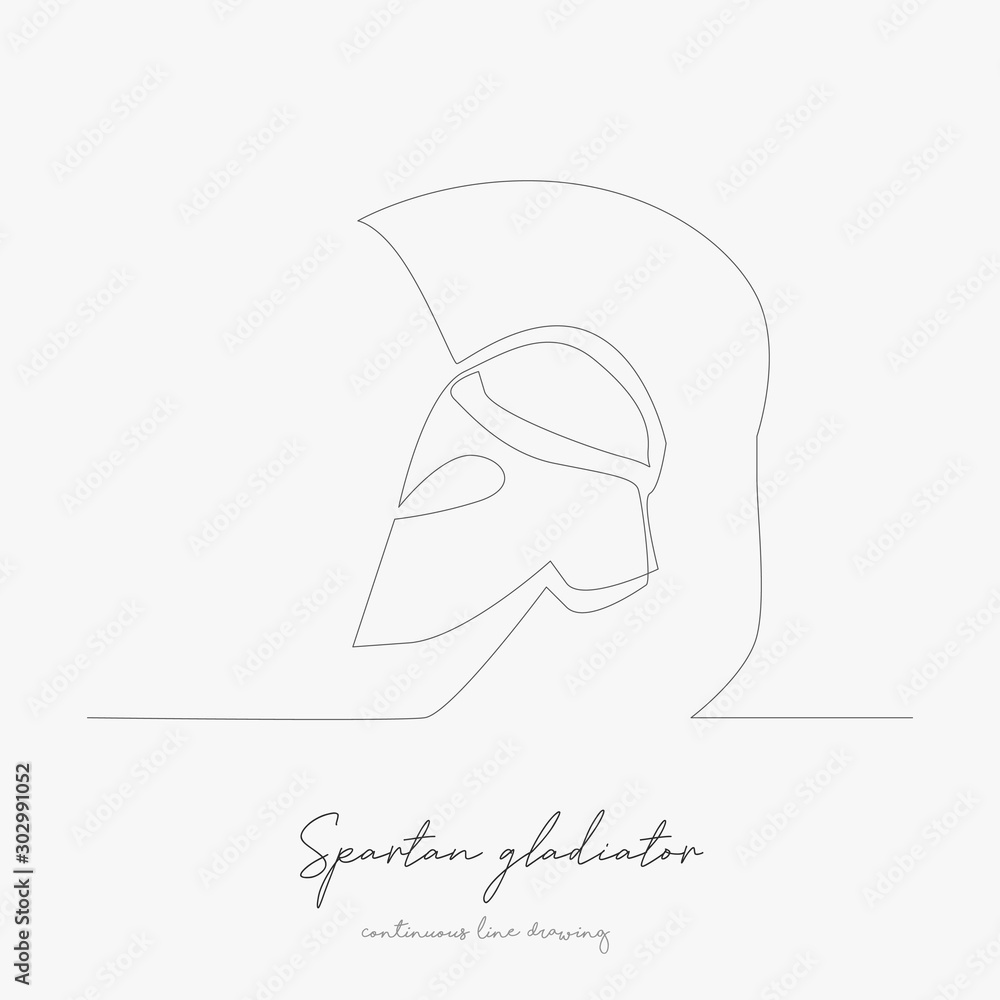 continuous line drawing. spartan gladiator. simple vector illustration ...