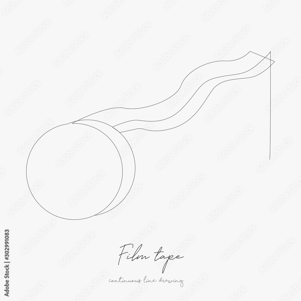 continuous line drawing. film tape. simple vector illustration. film ...