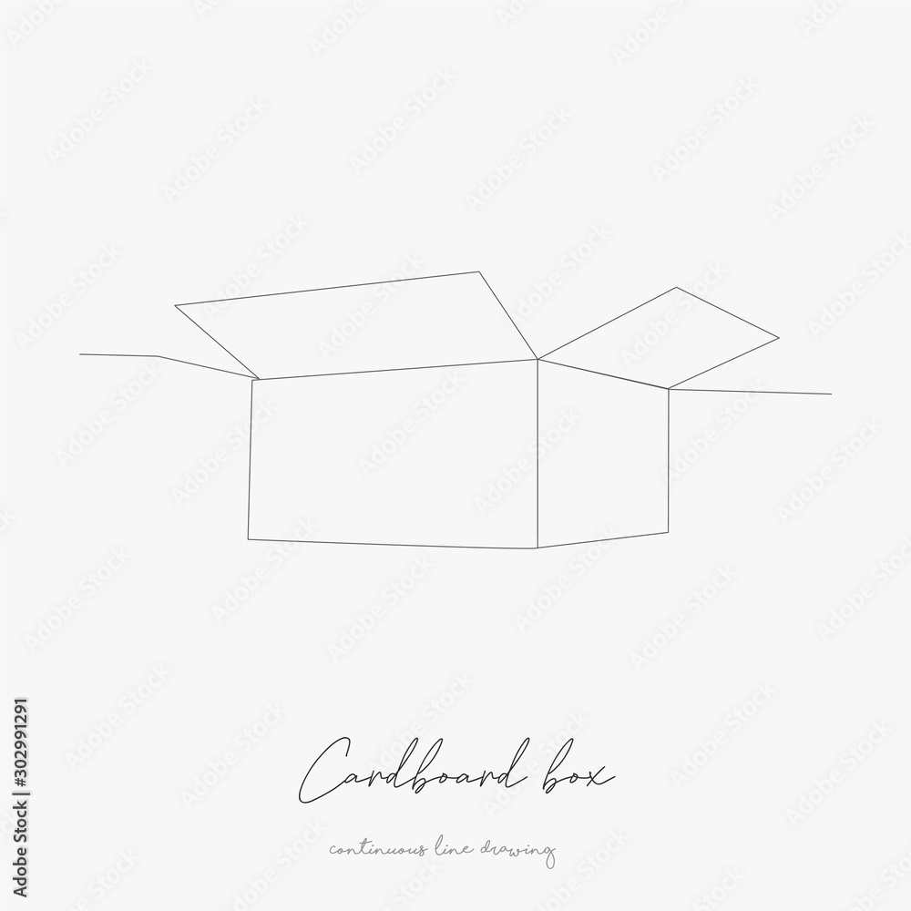 continuous line drawing. cardboard box. simple vector illustration ...