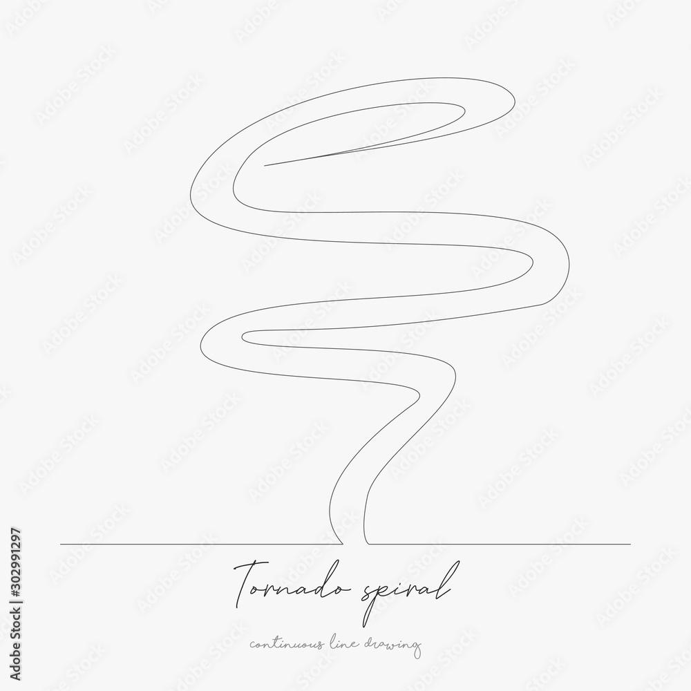 continuous line drawing. tornado spiral. simple vector illustration ...