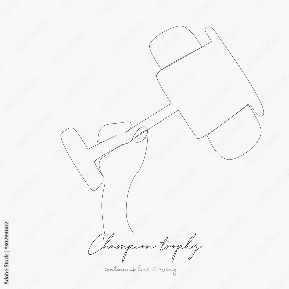 continuous line drawing. champion trophy. simple vector illustration ...