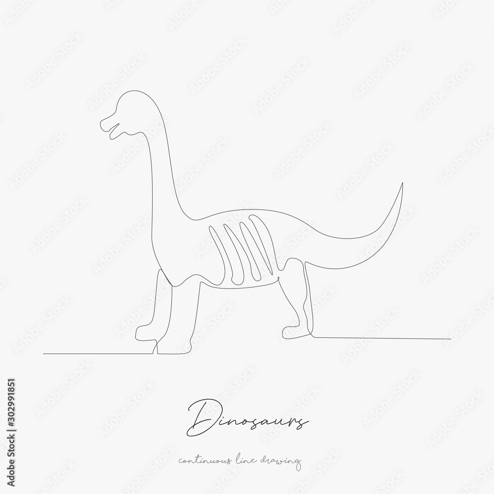 continuous line drawing. dinosaurs. simple vector illustration ...