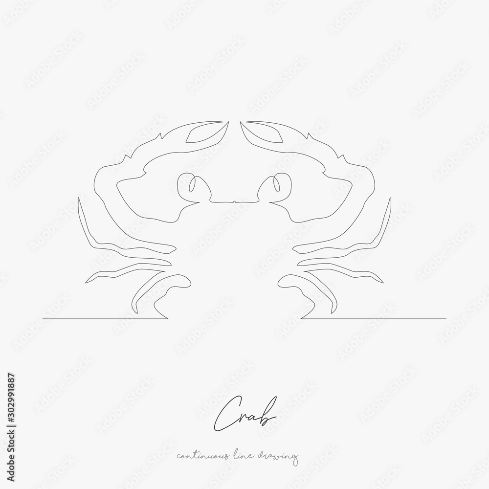 continuous line drawing. crab. simple vector illustration. crab concept ...