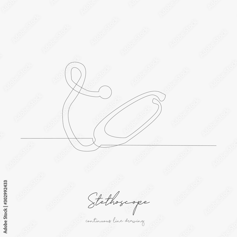 continuous line drawing. stethoscope. simple vector illustration ...