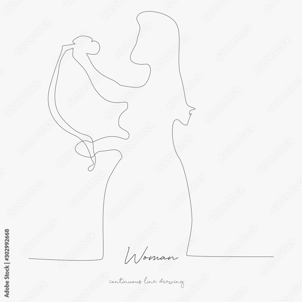 continuous line drawing. woman. simple vector illustration. woman ...