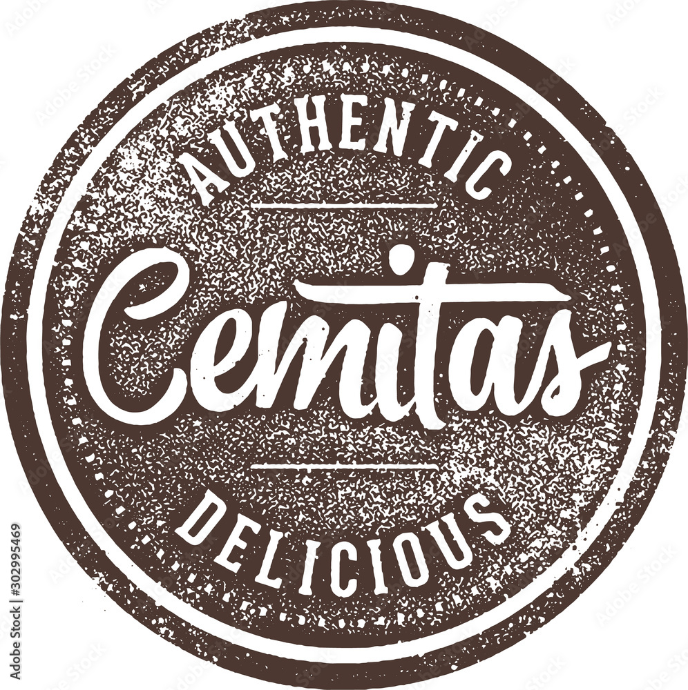 Authentic Cemita Mexican Sandwich Menu Stamp Stock Vector | Adobe Stock