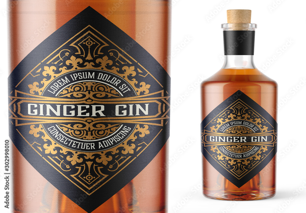 Vintage-Style Bottle Label Layout Stock Template | Adobe Stock