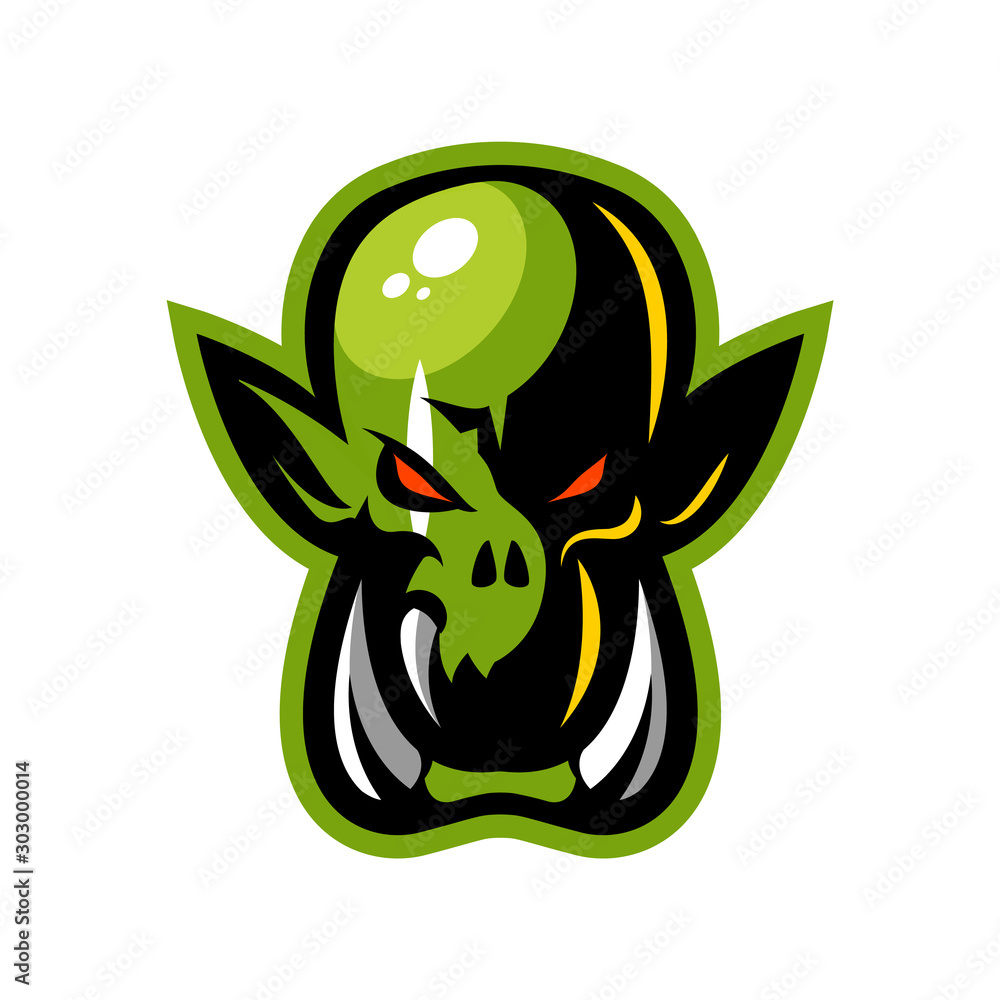 Premium quality esports team mascot ork vector logo isolated emblem ...