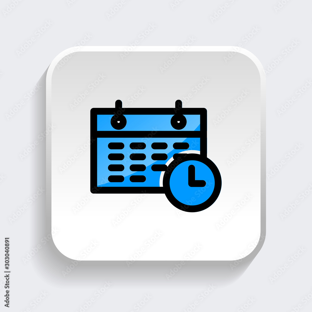 Calendar icon. Symbol of date and time with trendy flat style icon for ...