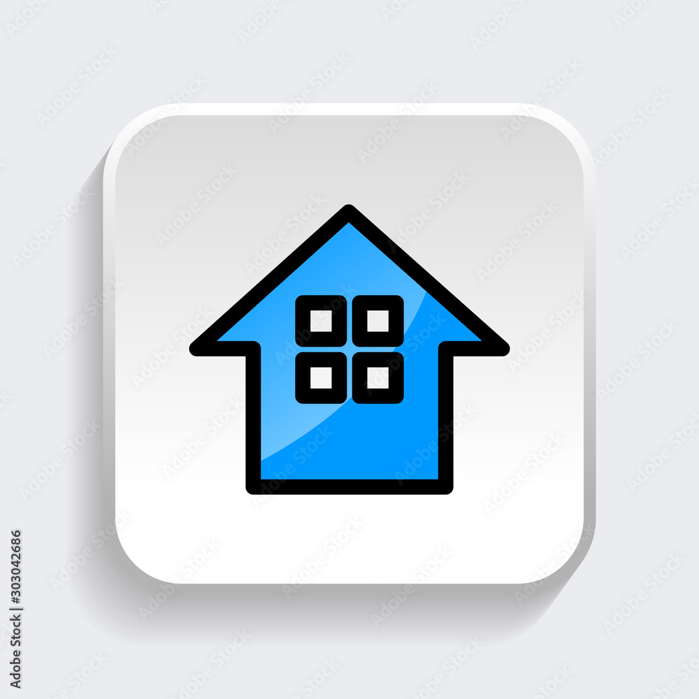 Set of home icon. symbol of house or building with trendy flat style ...