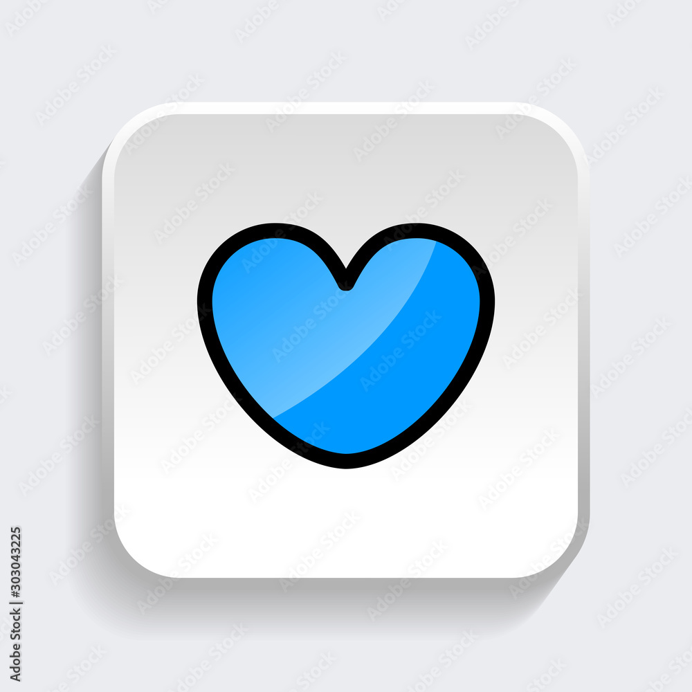 Set of Heart love icon. symbol of love or favorite with trendy flat ...