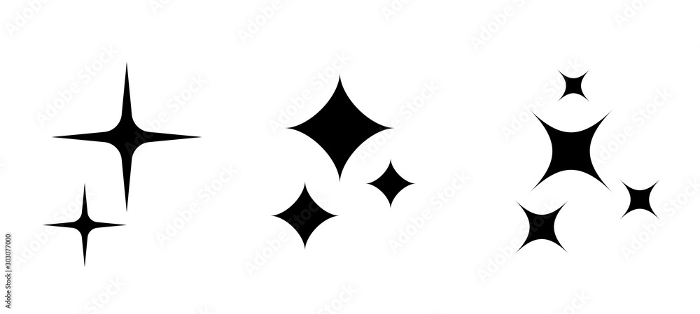 Sparkle stars vector icon set Stock Vector | Adobe Stock