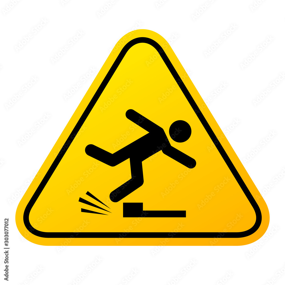 Tripping hazard vector sign Stock Vector | Adobe Stock