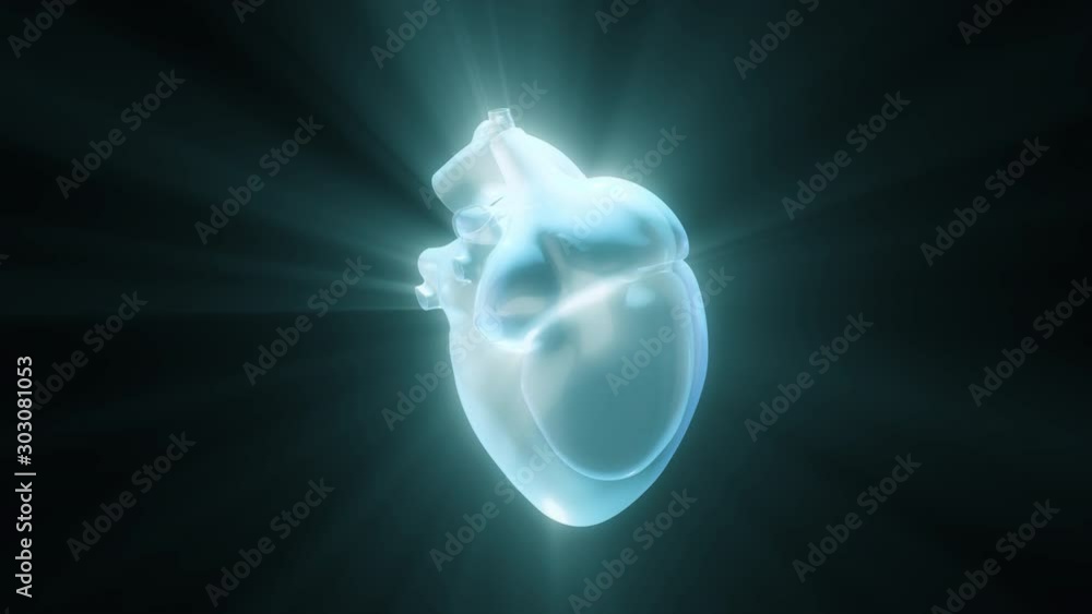 Powerful lights coming out from a spiritual healthy human heart 360 ...