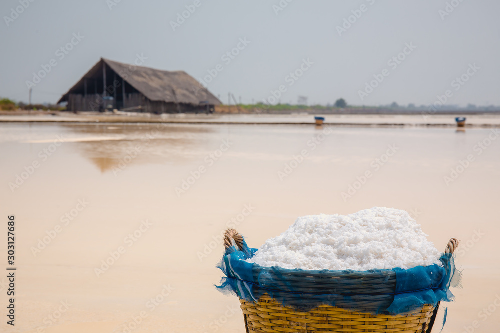 salt piles in the Saline from Samutsakorn, Thailand Stock Photo | Adobe ...