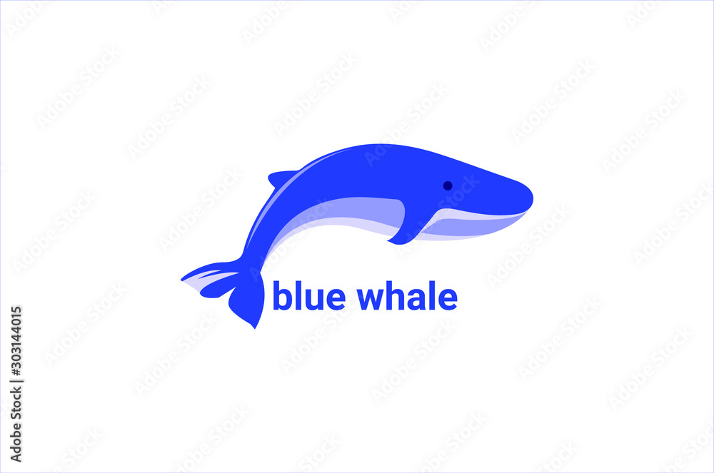 blue whale logo image like a cartoon Stock Vector | Adobe Stock