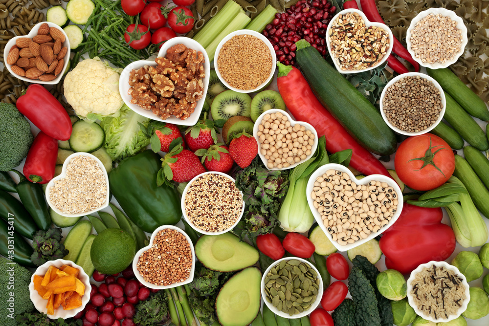 Fotka „Natural health food for vegans with super foods high in vitamins ...