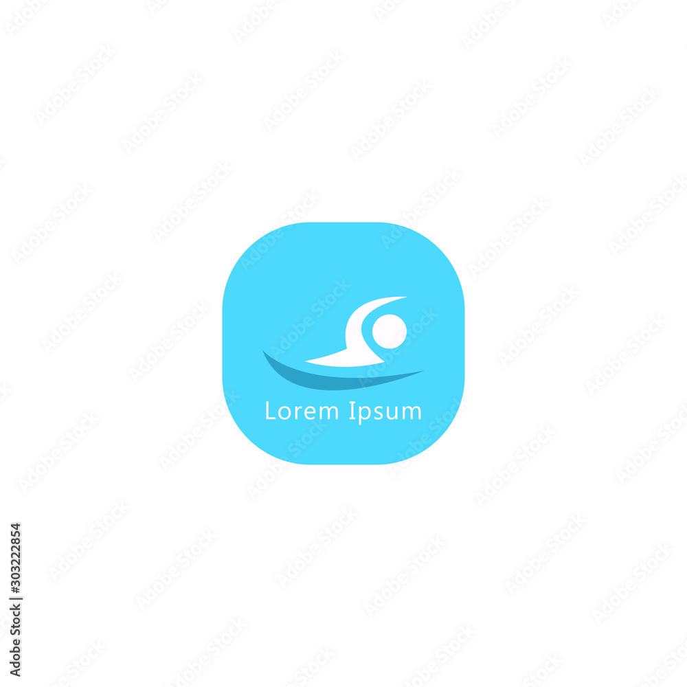 Swimmer logo template. Swimming vector design. Swim illustration Stock ...