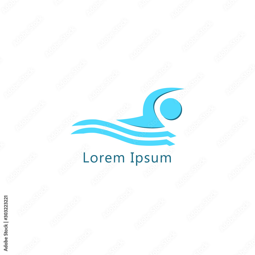 Swimmer logo template. Swimming vector design. Swim illustration Stock ...