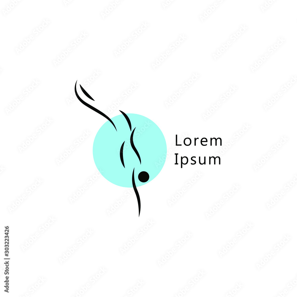 Swimmer logo template. Swimming vector design. Swim illustration Stock ...