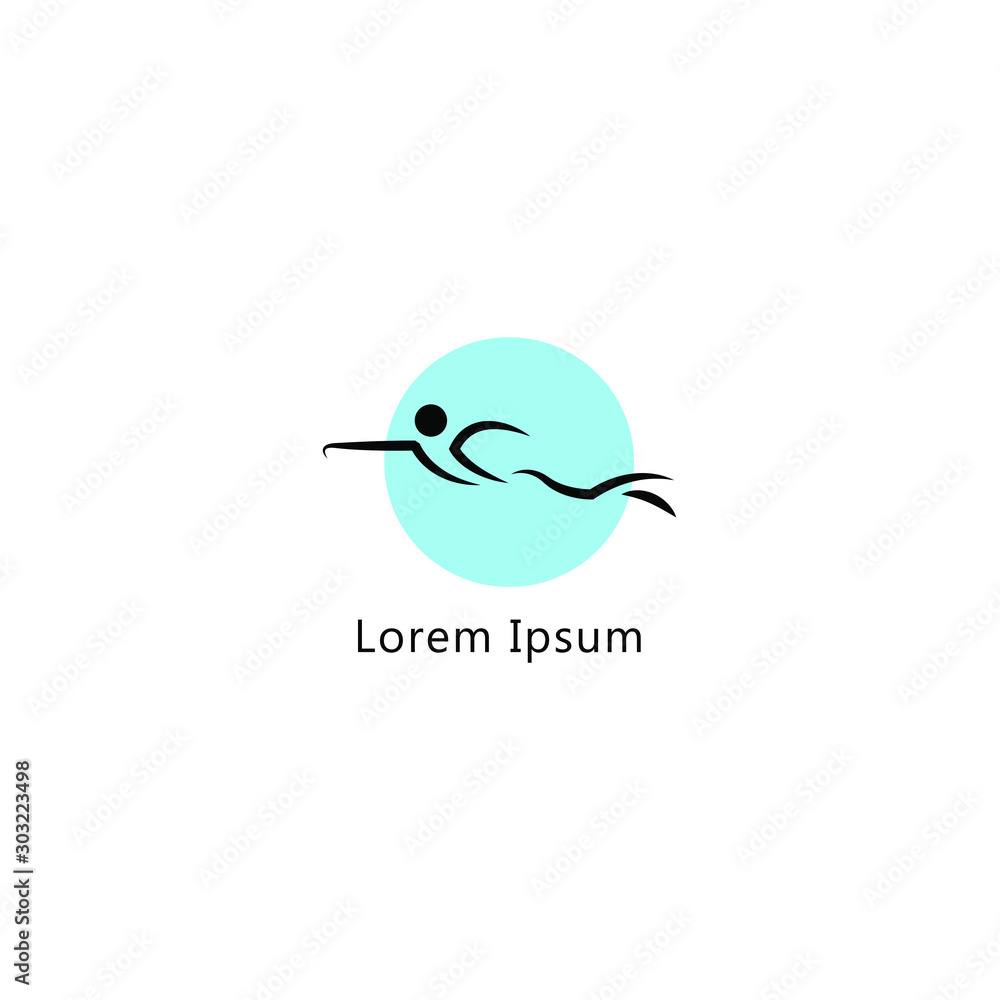 Swimmer logo template. Swimming vector design. Swim illustration Stock ...