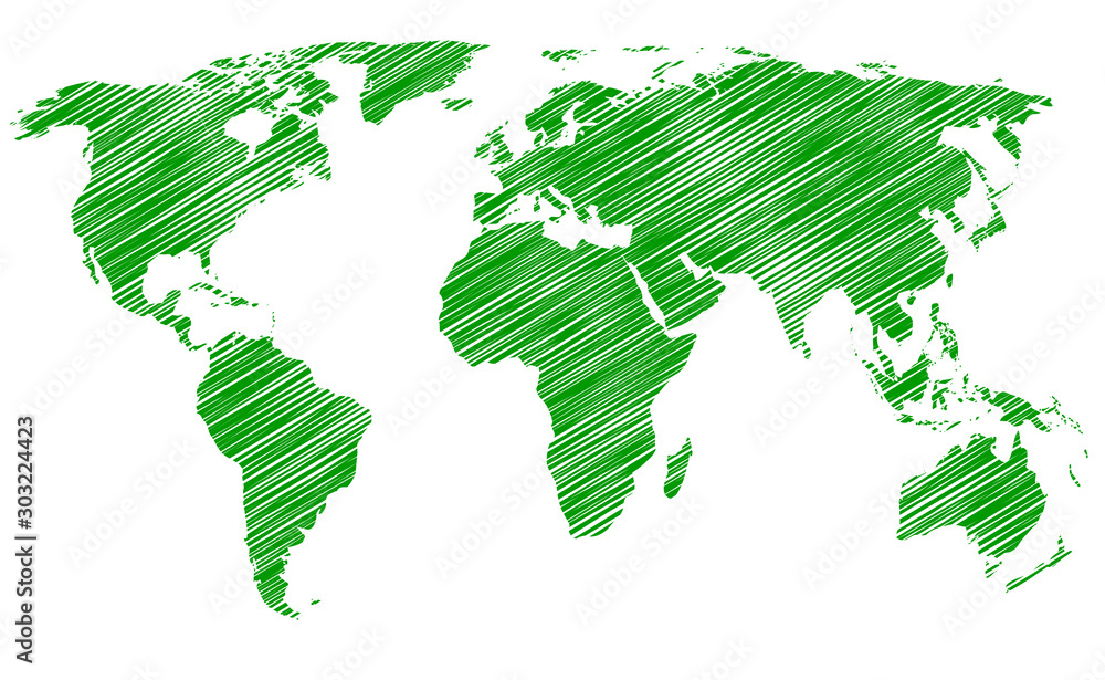 Green World Map, continents of the planet - stock vector Stock Vector ...