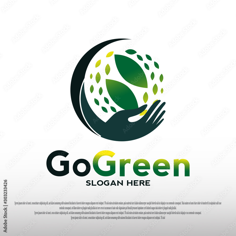 Re-greening the logo (Go green). Design a green world logo with the ...